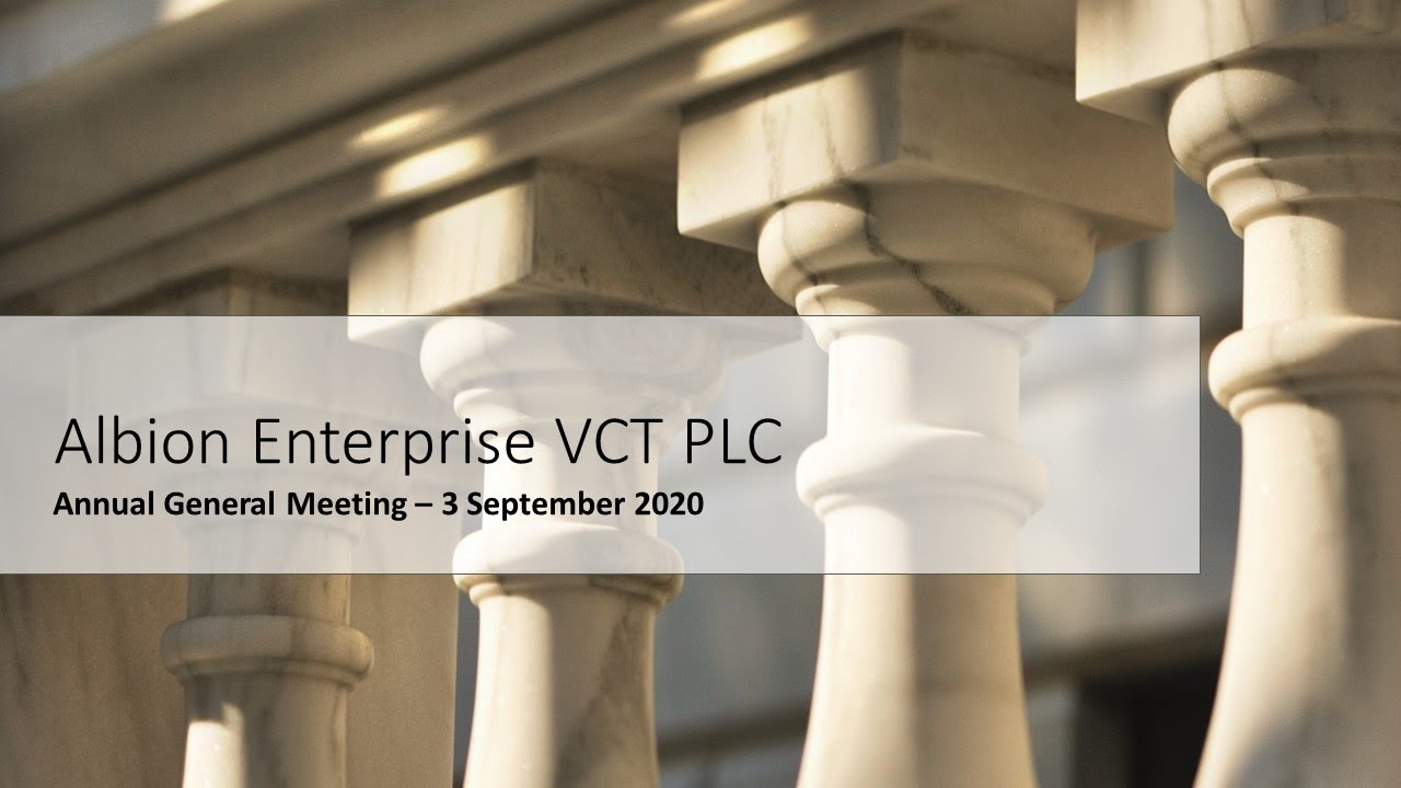 Albion Enterprise VCT PLC AGM livestream, 3rd September 2020 - YouTube