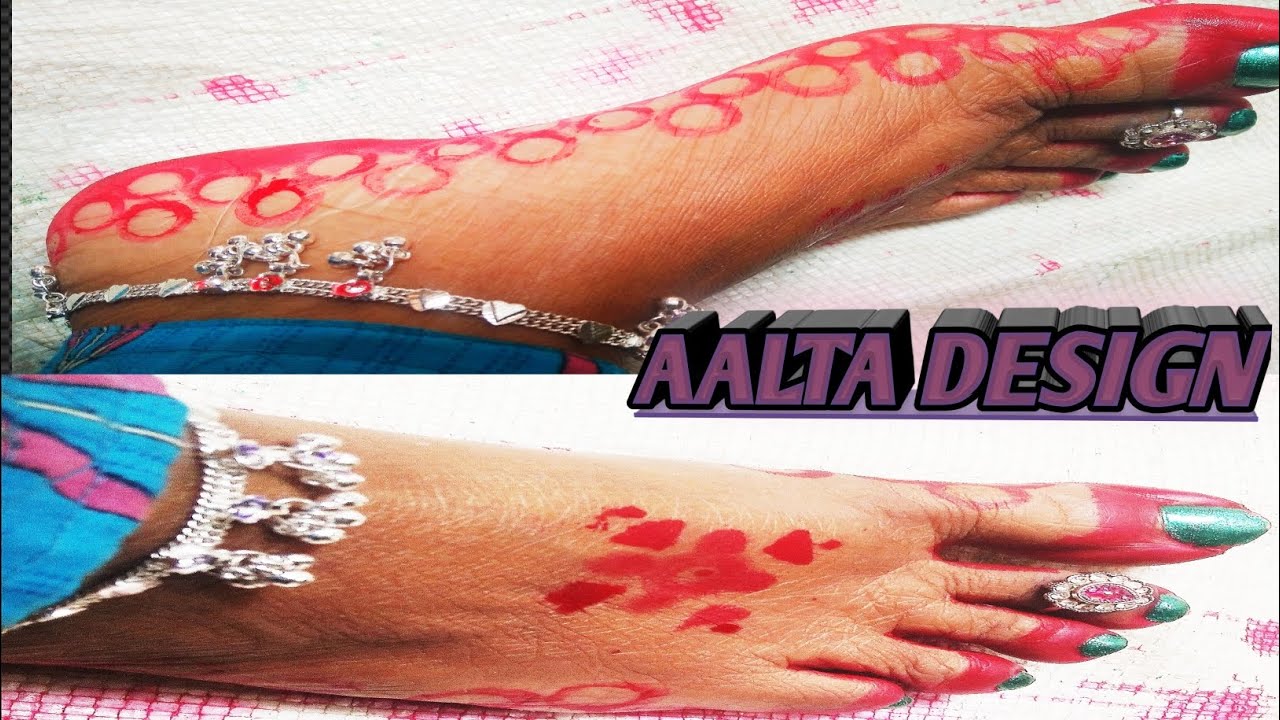 Beautiful simple and easy Aalta mahavar design😍😍|Diy craft|#aaltadesign ...
