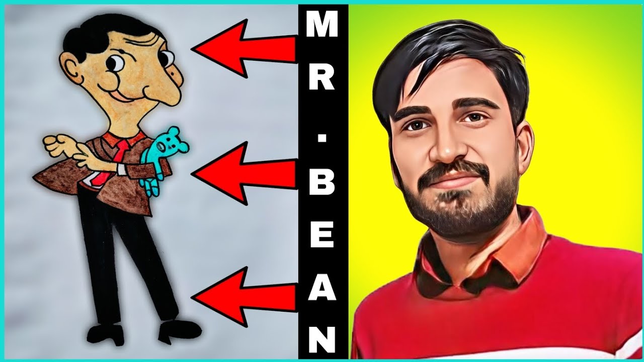 Mr. bean drawing sketch with colour pencil #mr. bean #mrbean #art #bean ...