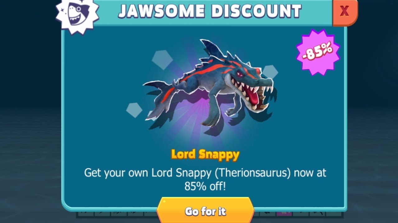 LORD SNAPPY ! JAWESOME DISCOUNT -85% - Hungry Shark Evolution - YouTube