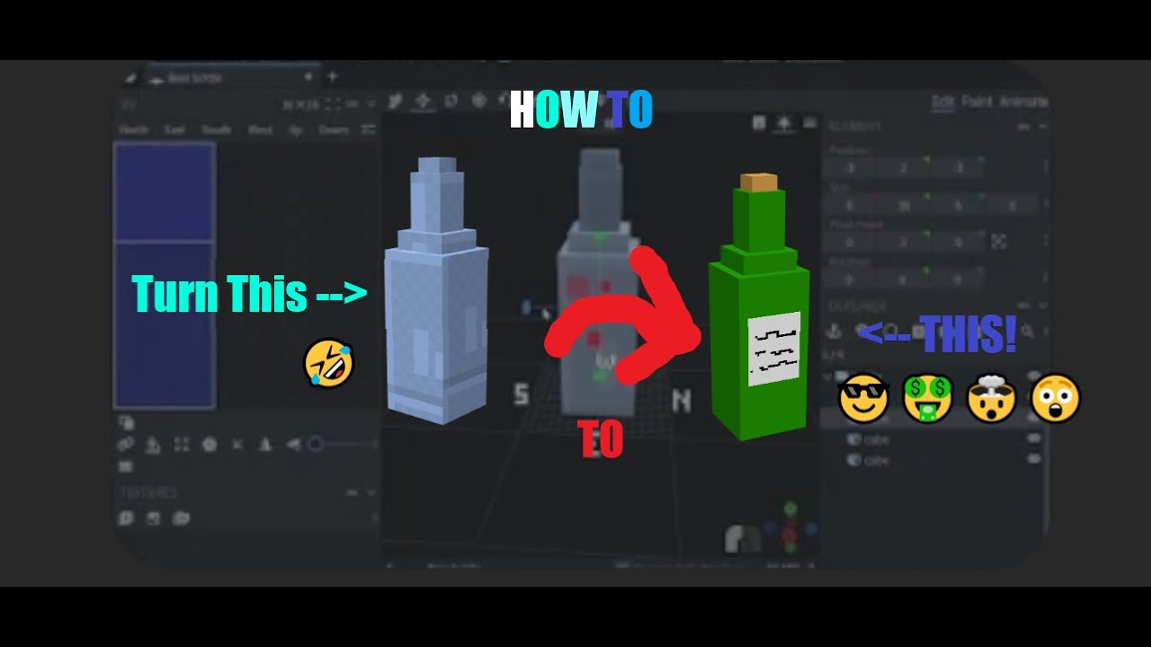 Lets make a beer bottle in blockbench! | Blockbench tutorial - YouTube