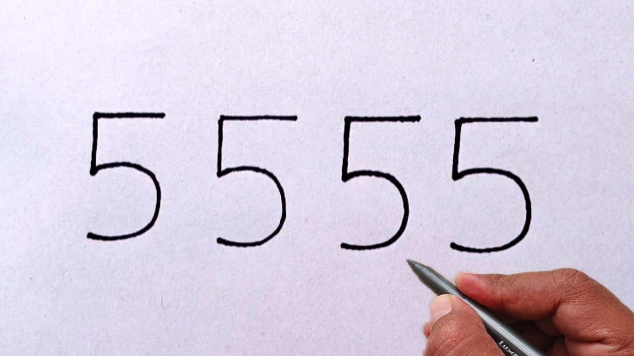 Dog Drawing | How to draw dog from 5555 number | Easy dog drawing for ...