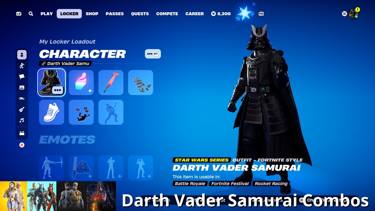 Darth Vader Samurai Skin Combos (Fortnite Battle Royale) - YouTube