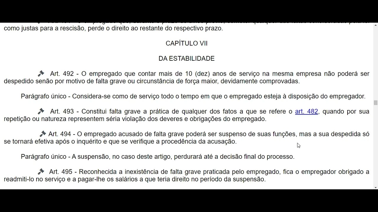 CLT - ARTIGO POR ARTIGO - Art. 487- Art. 498 - YouTube