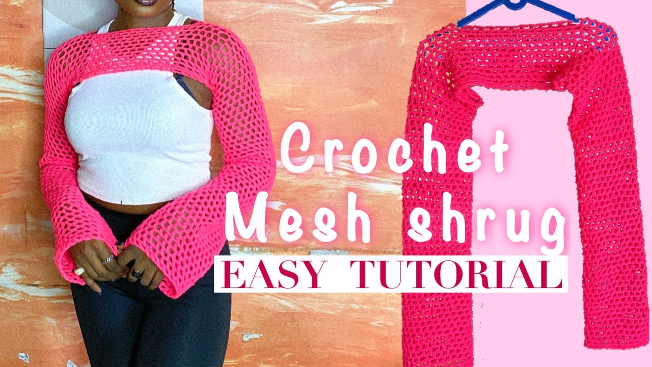 crochet shrug for women | fishnet sleeves | easy tutorial | mesh ...