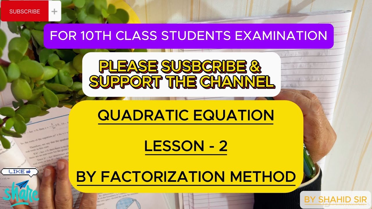 QUADRATIC EQUATION LESSON -2 Crack Quadratic Equations Like a Pro! 🧠 ...