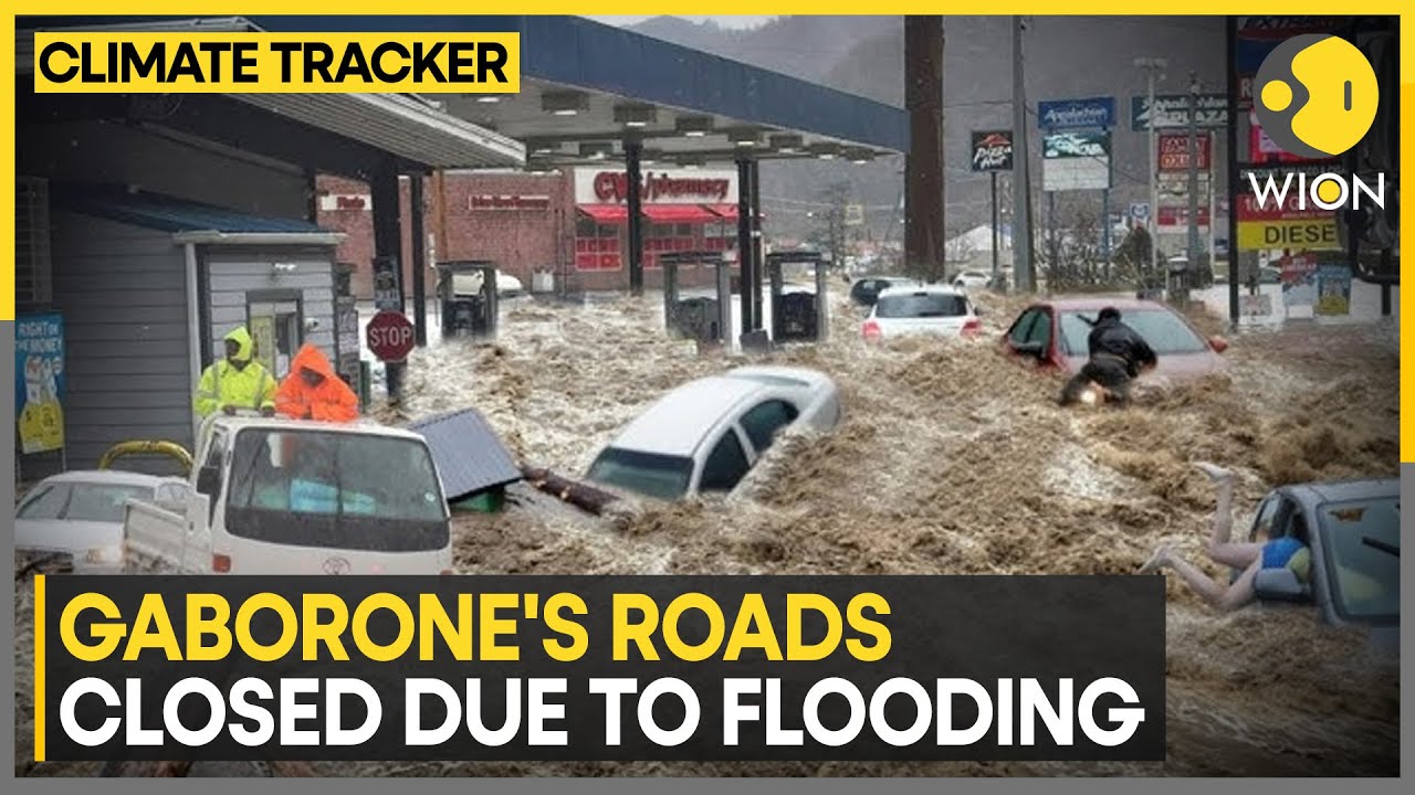 Drone Video Shows Extensive Flooding in Gaborone | WION Climate Tracker ...