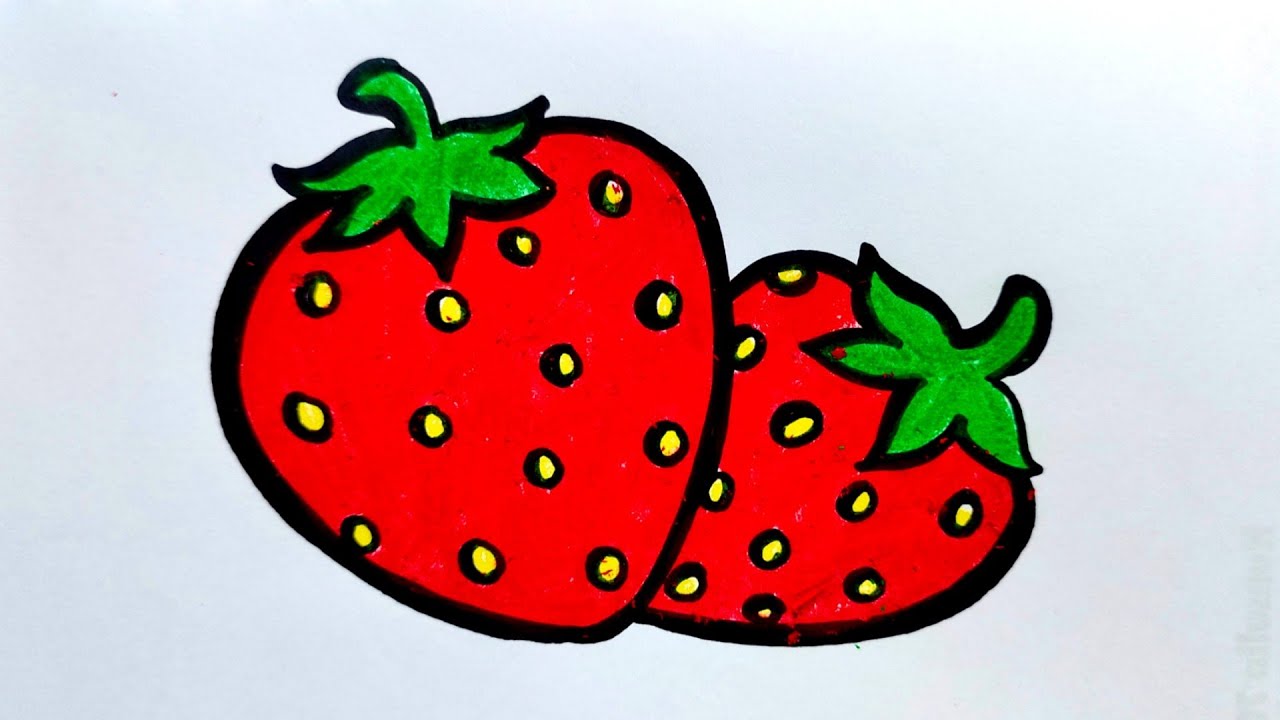 Easy Strawberry Drawing | How to Draw Strawberry Step by Step | Draw ...