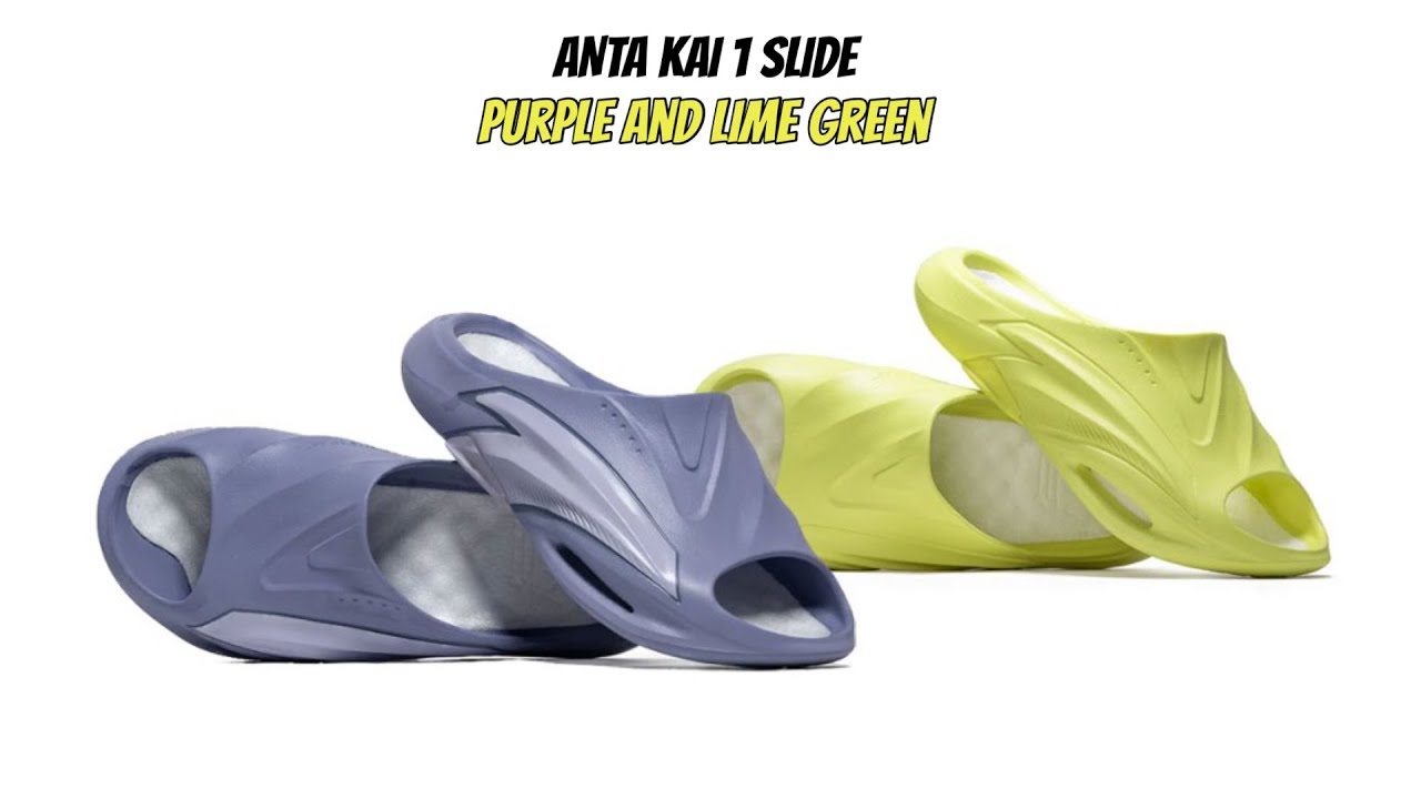 ANTA KAI 1 Slide Lime Green and Purple - YouTube