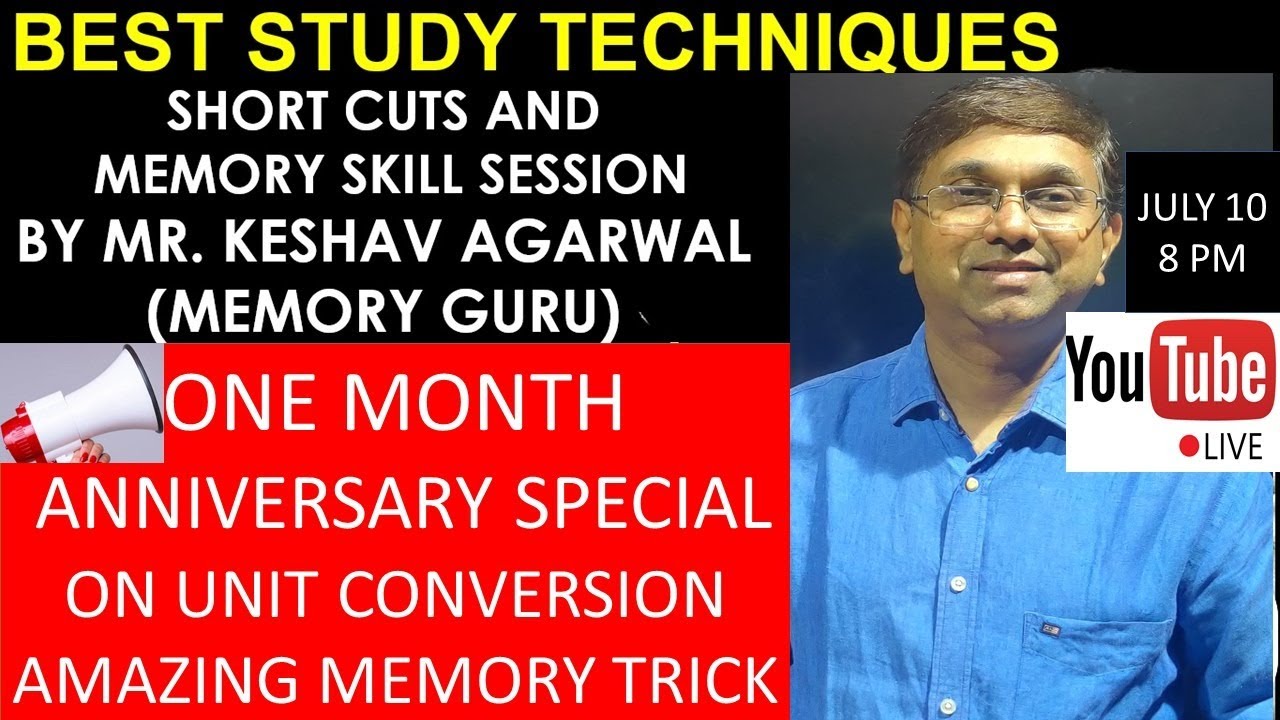 UNIT CONVERSION ANNIVERSARY SPECIAL AMAZING MEMORY TECHNIQUE - YouTube
