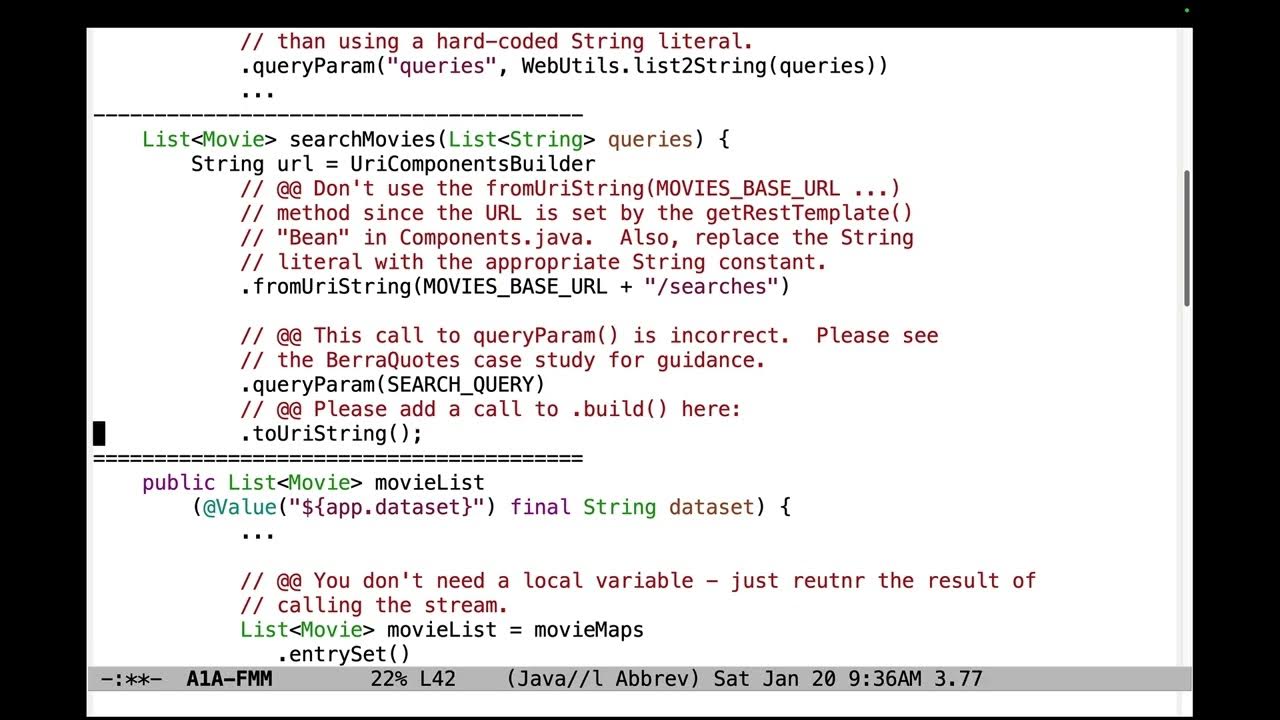 Walkthrough of Frequently Made Mistakes for Assignment 1A in CS 891 ...