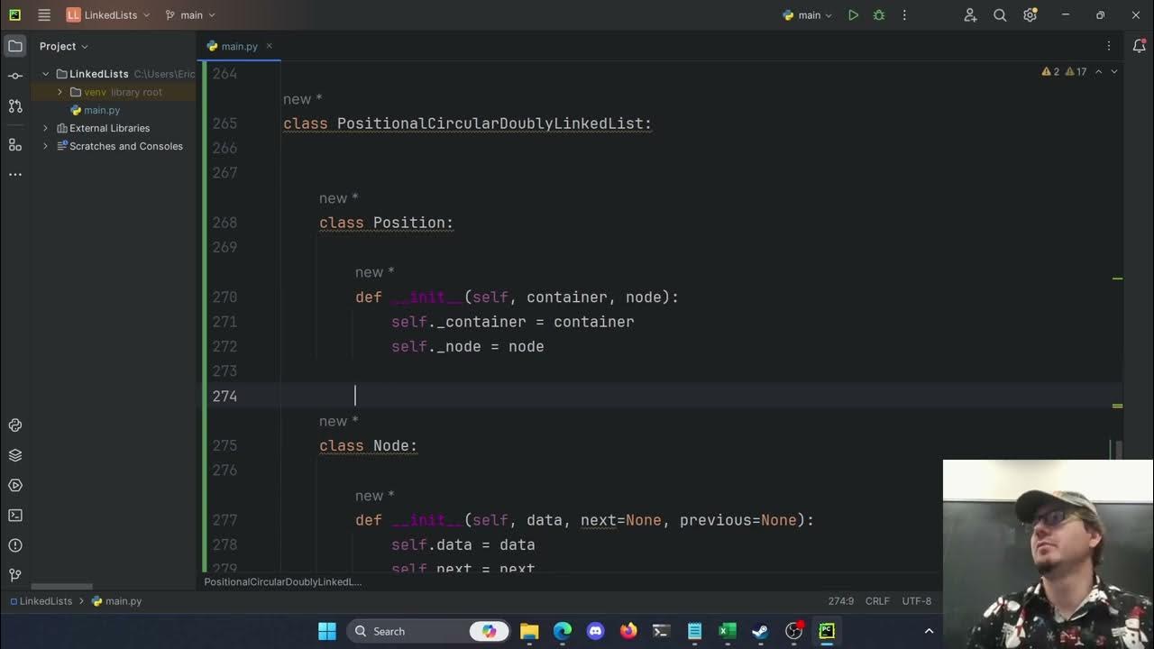 CIS 2001 - CS2 for Data Scientists ( Python ) - Positional Linked List - YouTube