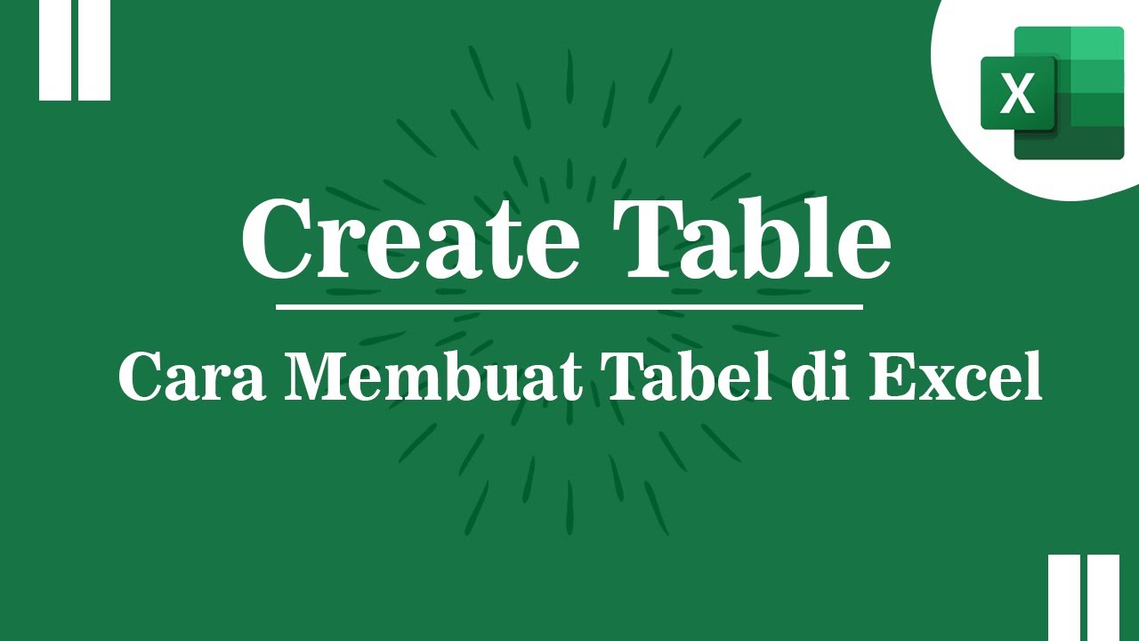 CARA MEMBUAT TABEL DIEXCEL | CREATE TABLE DI EXCEL #excel #belajarexcel ...