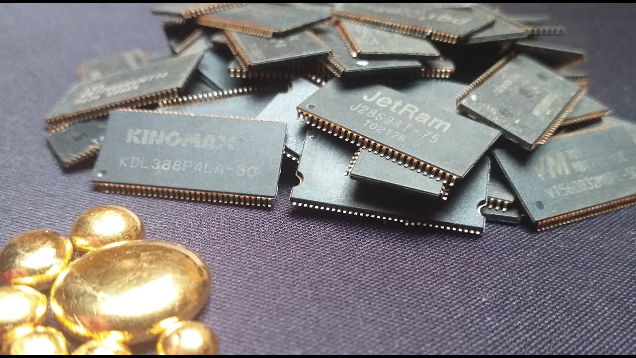 Gold Recovery From DDR RAM Chips - YouTube