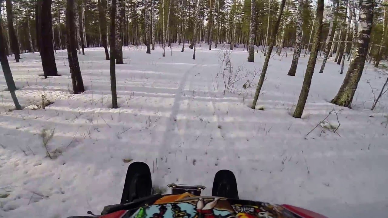 snow ATV Suzuki tracks and skis - YouTube