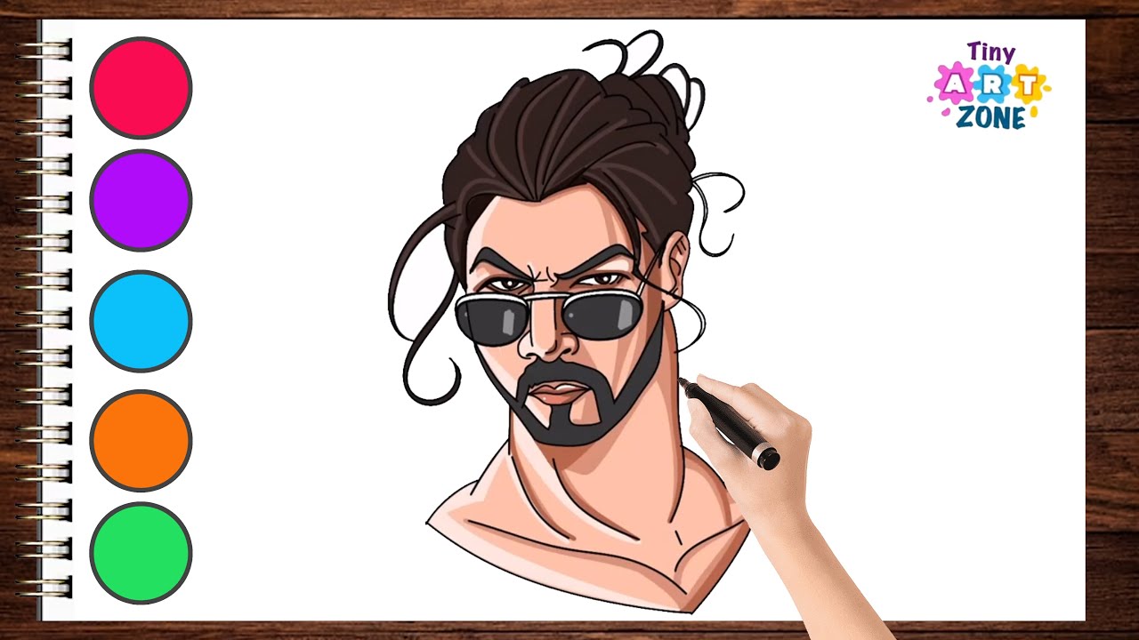 How to Draw Shahrukh Khan from Movie Pathan / Pathan Drawing easy ...