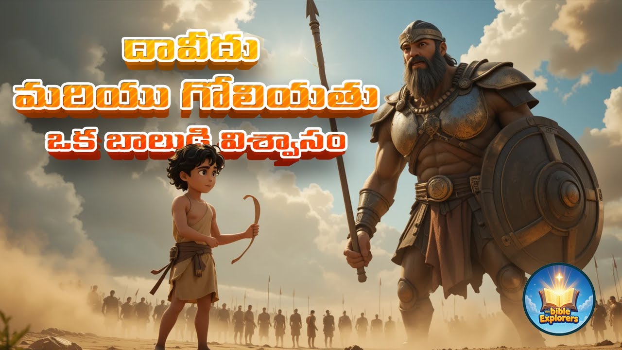 దావీదు మరియు గోలియతు | David And Goliath Bible Story In Telugu |Little Bible Explorers | # ...