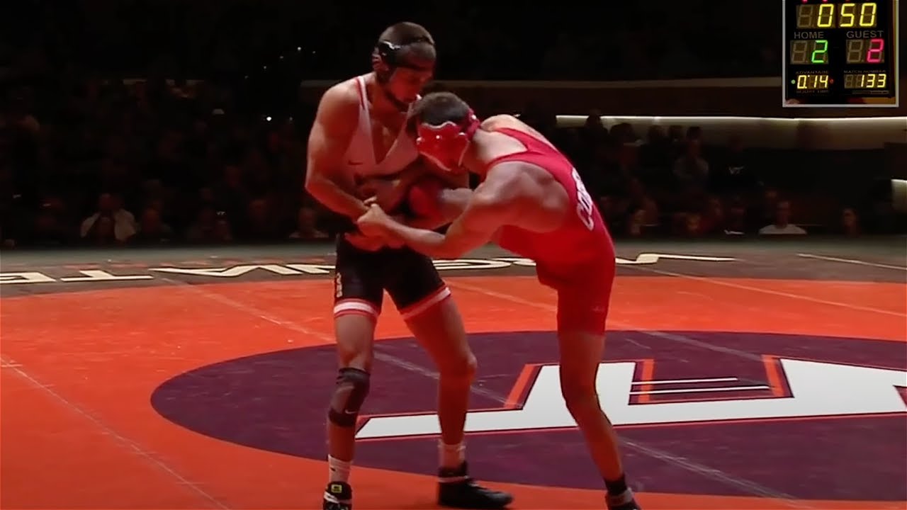 133lbs Sam Latona (Virginia Tech) vs Vito Arujau (Cornell) - YouTube