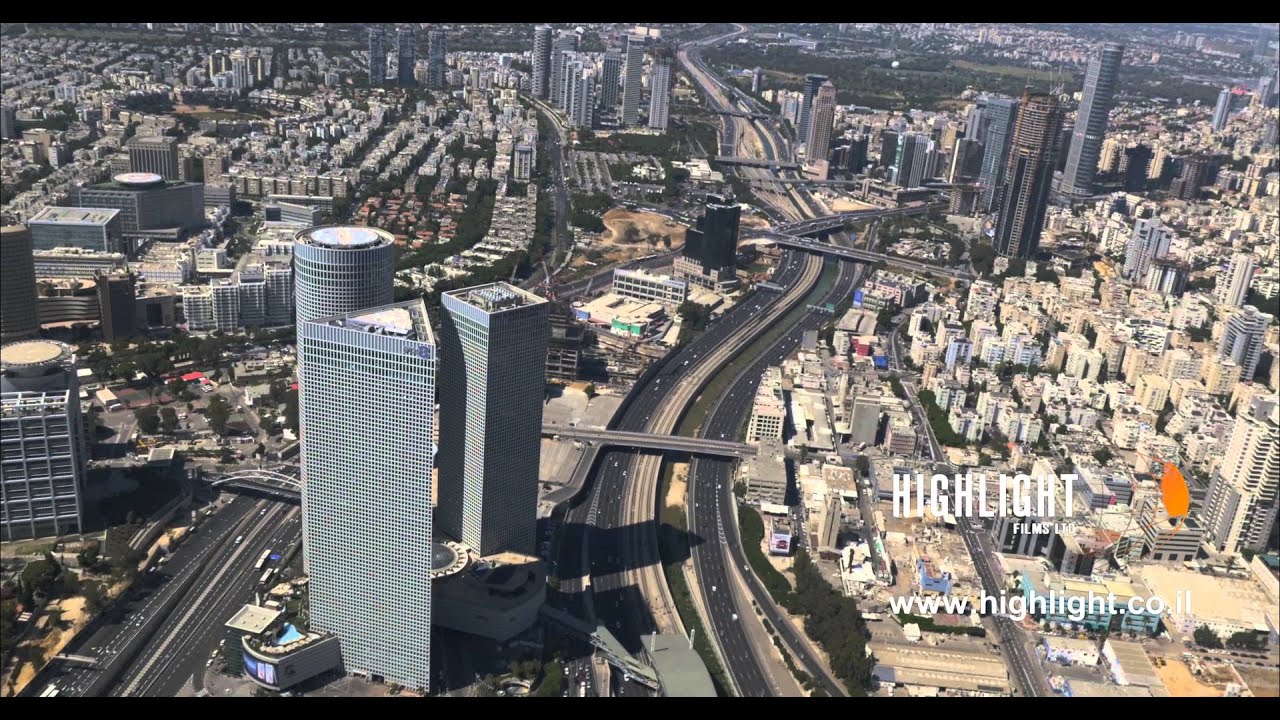 AT4K 001 Israel 4K Stock Footage - Aerial 4K video of Azrieli Towers ...