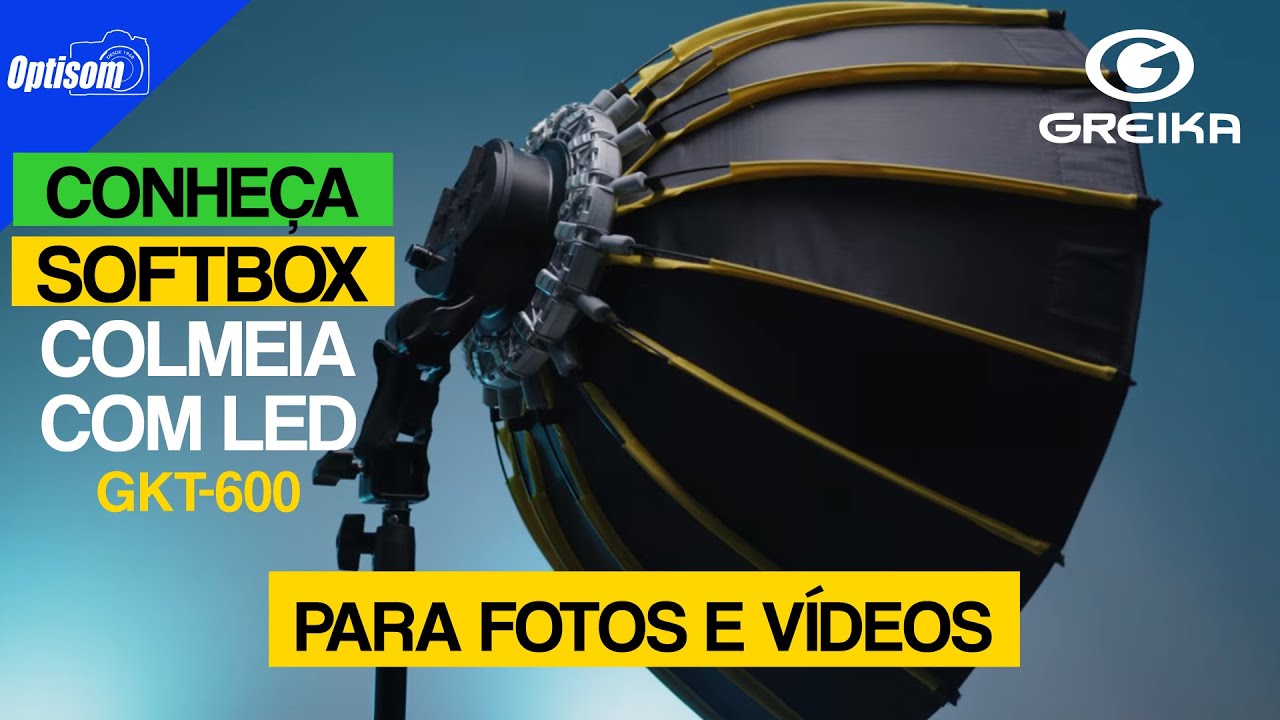 Softbox para foto e vídeo com Led Embutido 100W Greika - LOJA OPTISOM ...