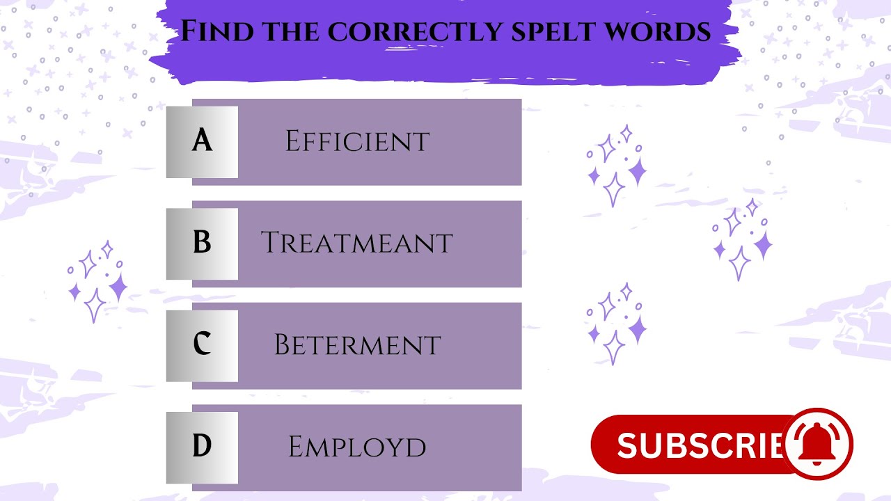 Find the correctly spelt words | English Vocabulary | Spelling Mistake ...