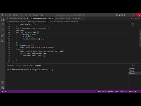 TUGAS PRAKTIKUM 12 - ALGORITMA DAN PEMOGRAMAN - MATERI SEARCH DAN SORT - YouTube