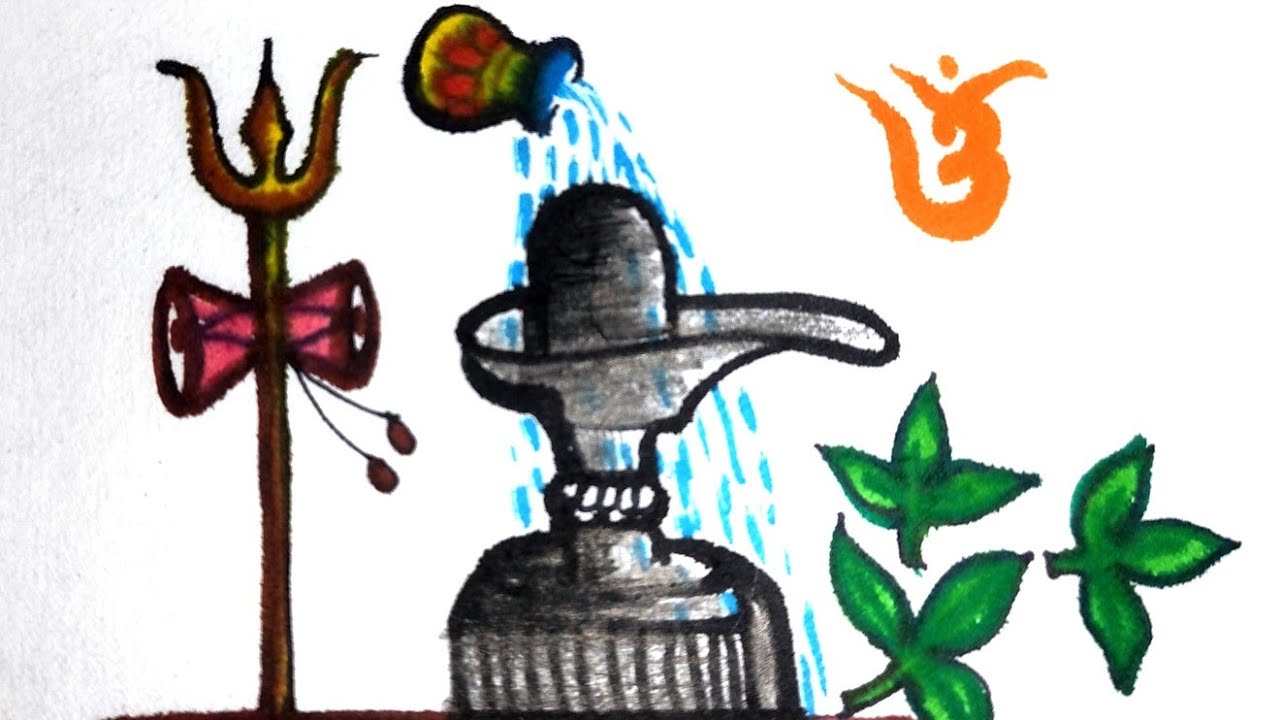 Har Har Mahadev Drawing / Easy Siv Linga Drawing / Simple Siv Drawing ...