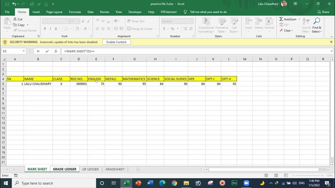 Vlookup use in Resultsheet-3 - YouTube