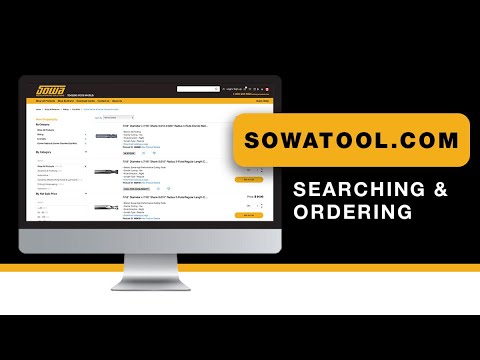 Sowa Tool Website Search and Order - YouTube