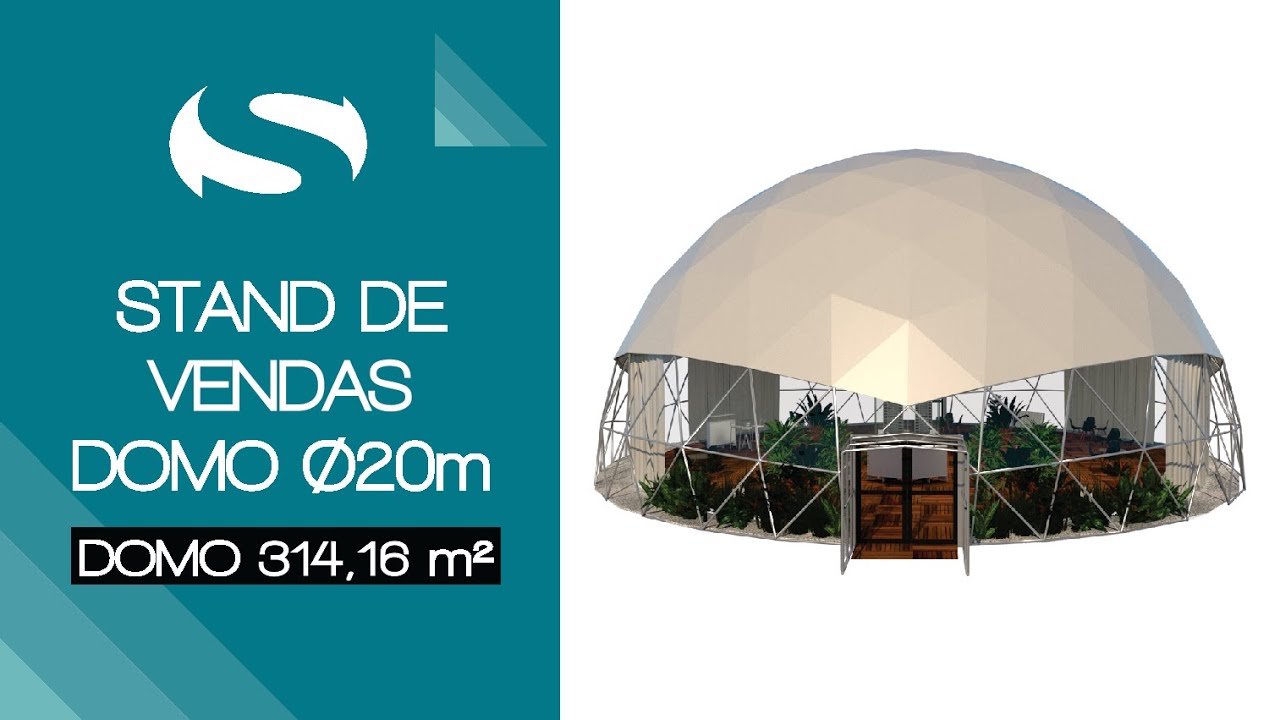 Domo Geodésico 20m (314,16m²)– Stand de vendas imobiliário (Geodesic ...
