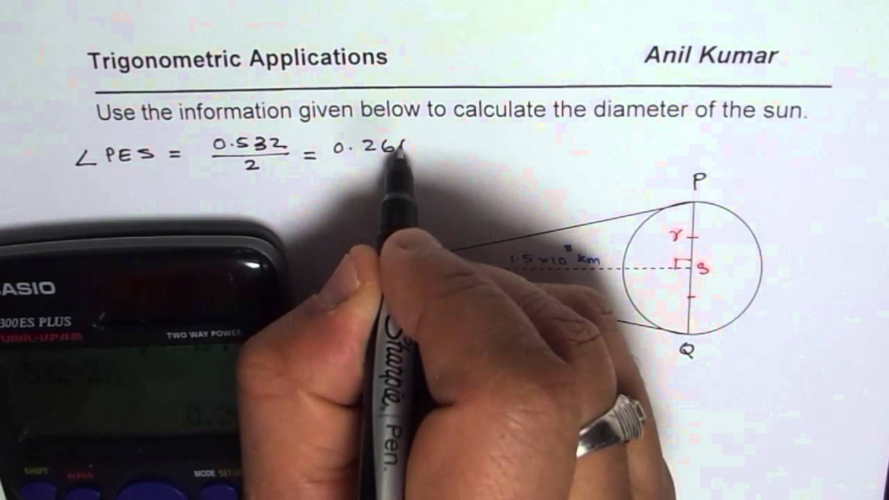 How to Use Primary Trigonometric Ratio to Calculate Diameter of Sun ...
