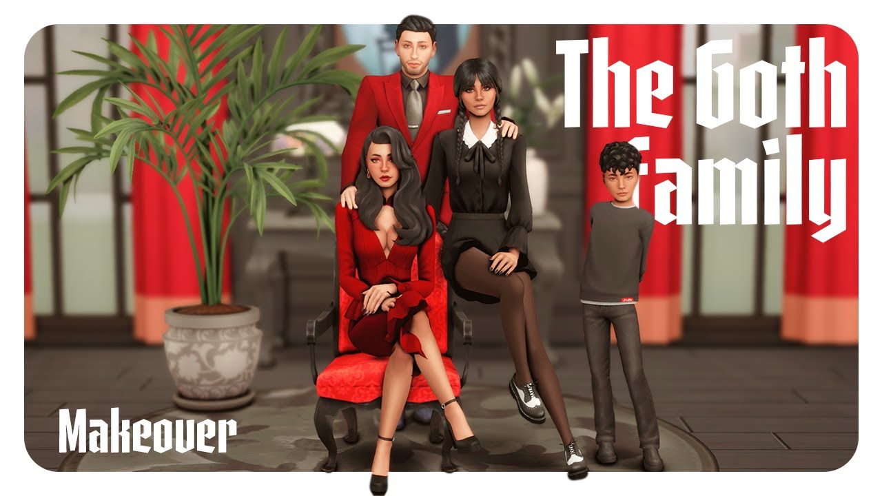 The Goth Family Makeover // Sims 4 CAS - YouTube