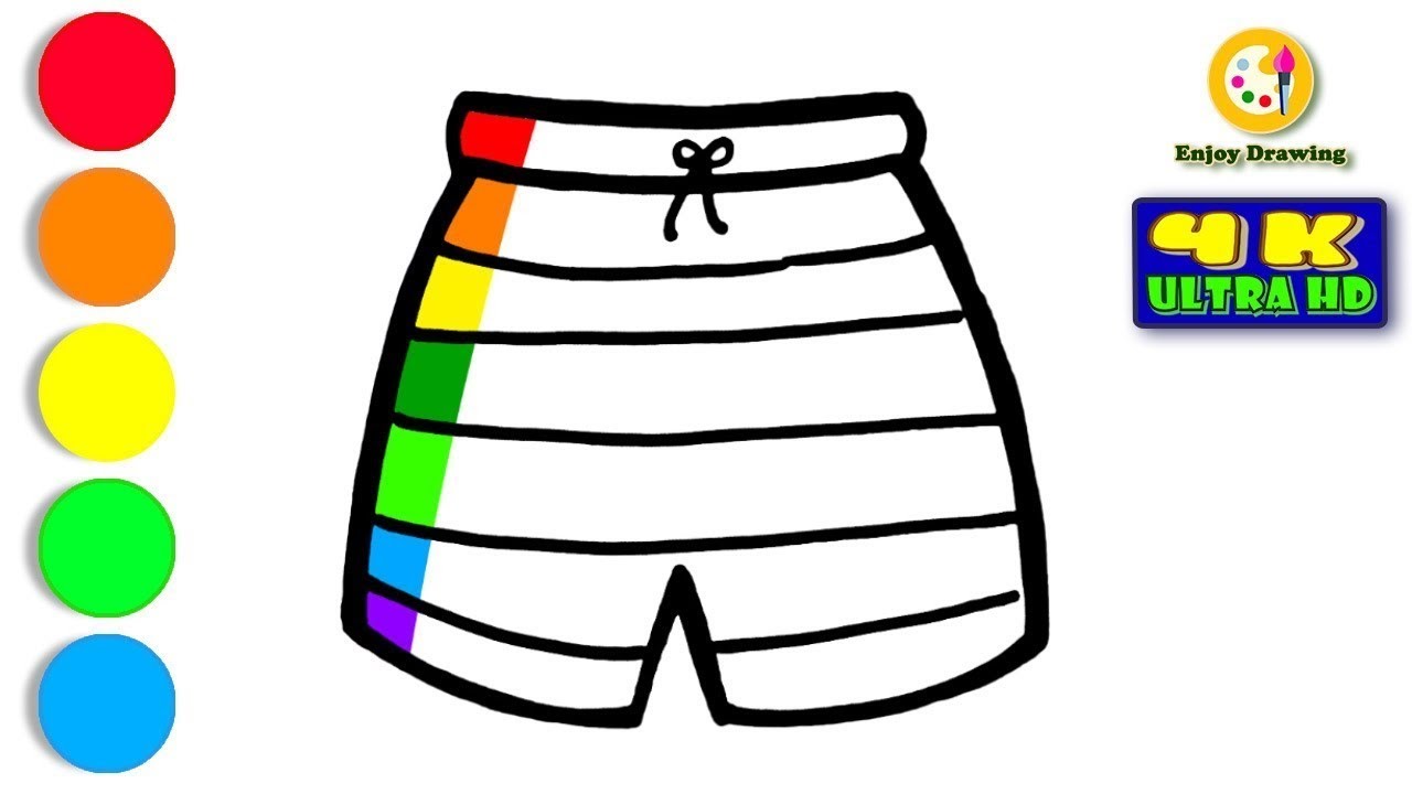 Shorts Drawing🩳How to Draw Shorts EASY for Kids Step by Step drawing ...
