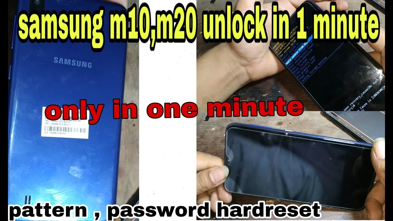 samsung m10 m20 pattern unlock II hardreset of samsung monile - YouTube