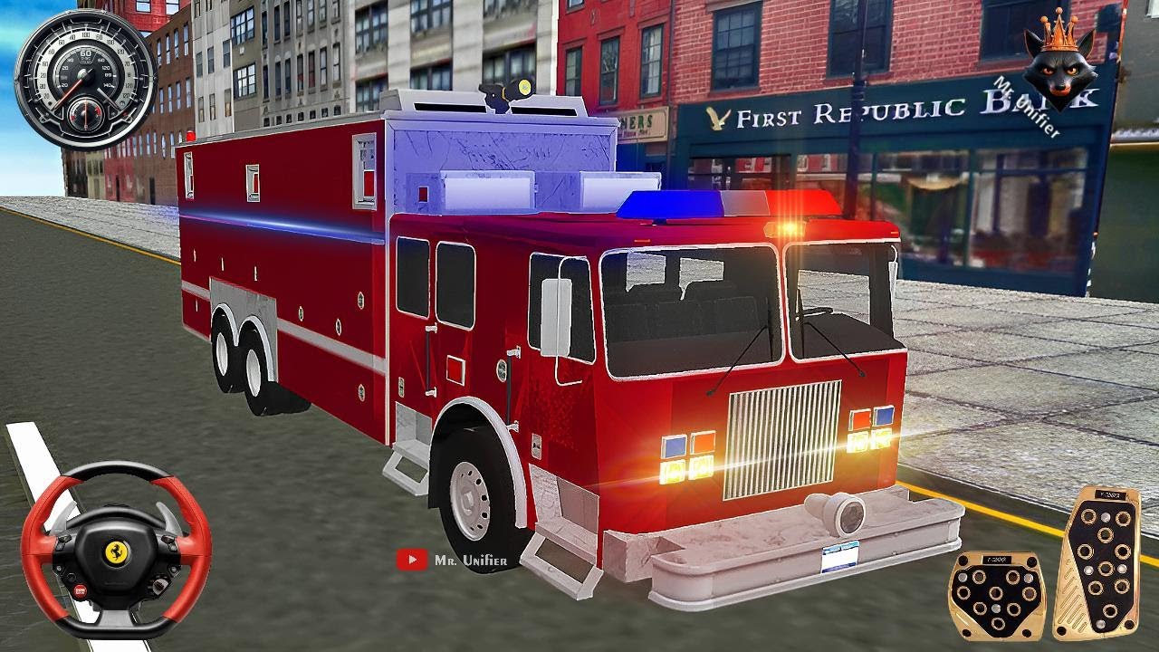 Emergency Rescue Fire Truck Games // Firefighter Driving Saves The ...
