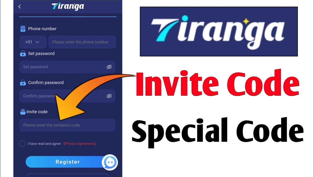 Tiranga games Register Invitation Code | Tiranga App Invite Code | Tiranga games Referral Code ...