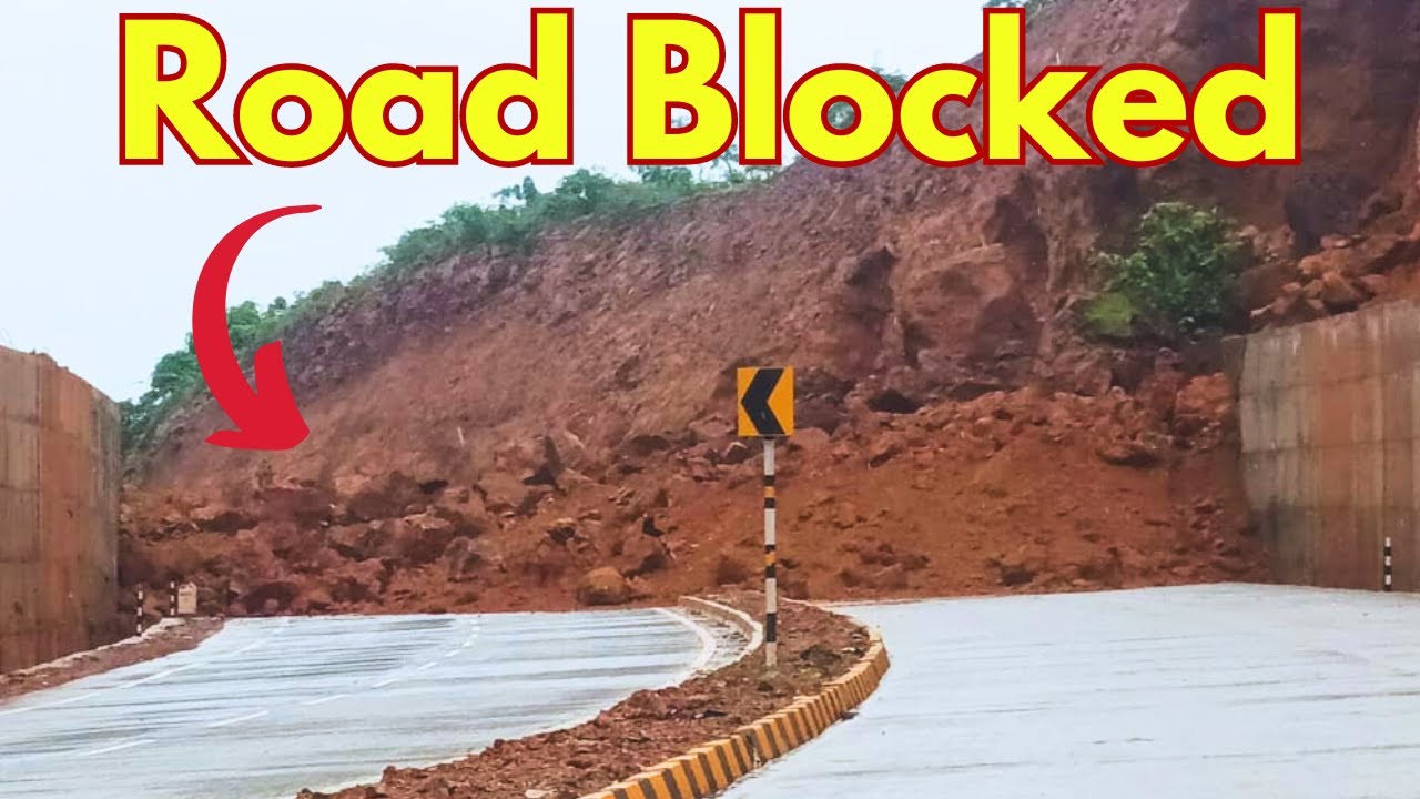 Protection Wall Of NH 66 Collapsed At Naibag – Poraskade - YouTube