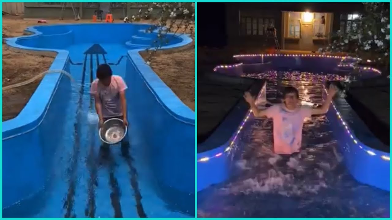 CRAZY MAN BUILD A BIGGEST SWIMMING POOL 😝😝 - YouTube