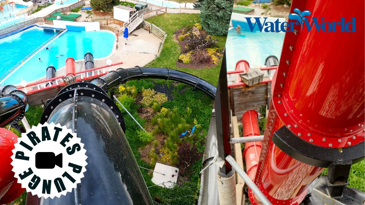 Water World Denver Pirates Plunge Waterslides POV, Colorado Waterpark ...