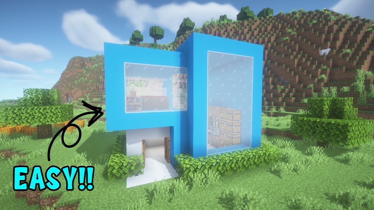 Minecraft Sky Blue Modern House Tutorial⚒️🏠 - YouTube