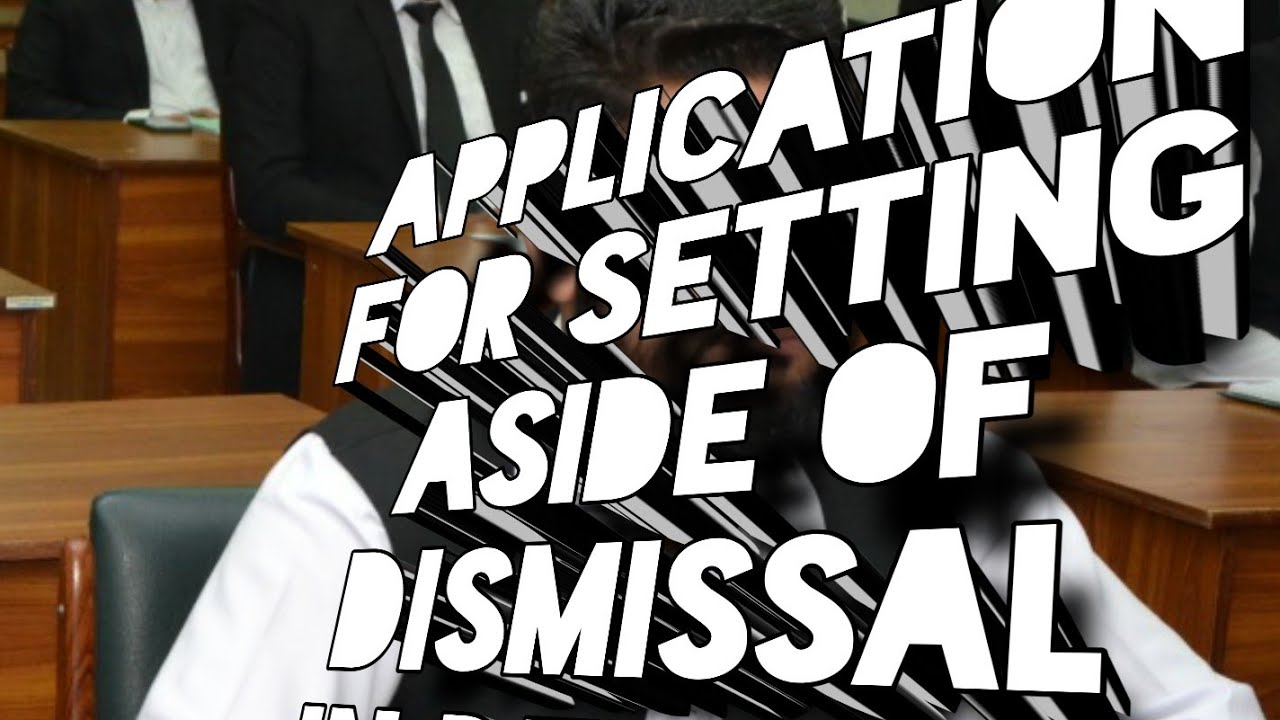 Application for setting aside of suit dismissal in default under order ...