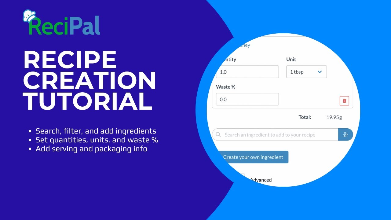 ReciPal's Recipe Creation Tutorial - YouTube