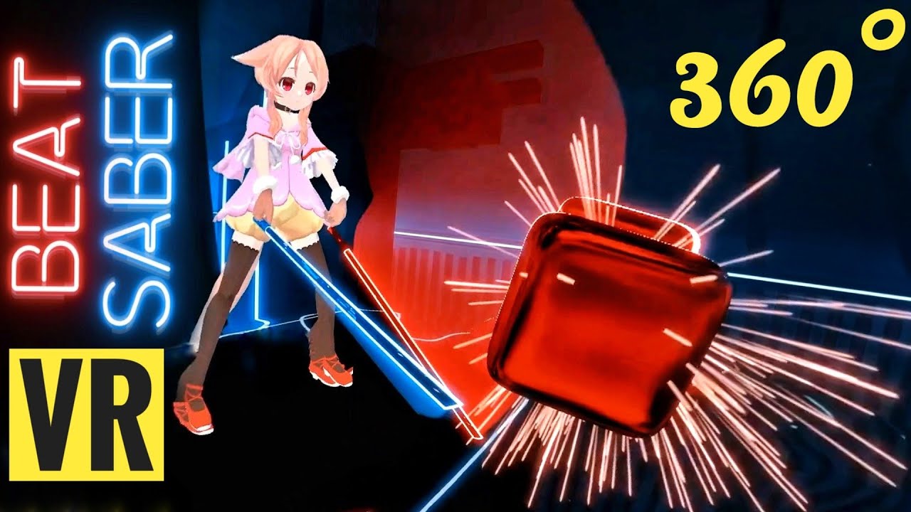 Cute Anime Playing Beat Saber 360 VR 3D Game [4K Video] Google ...