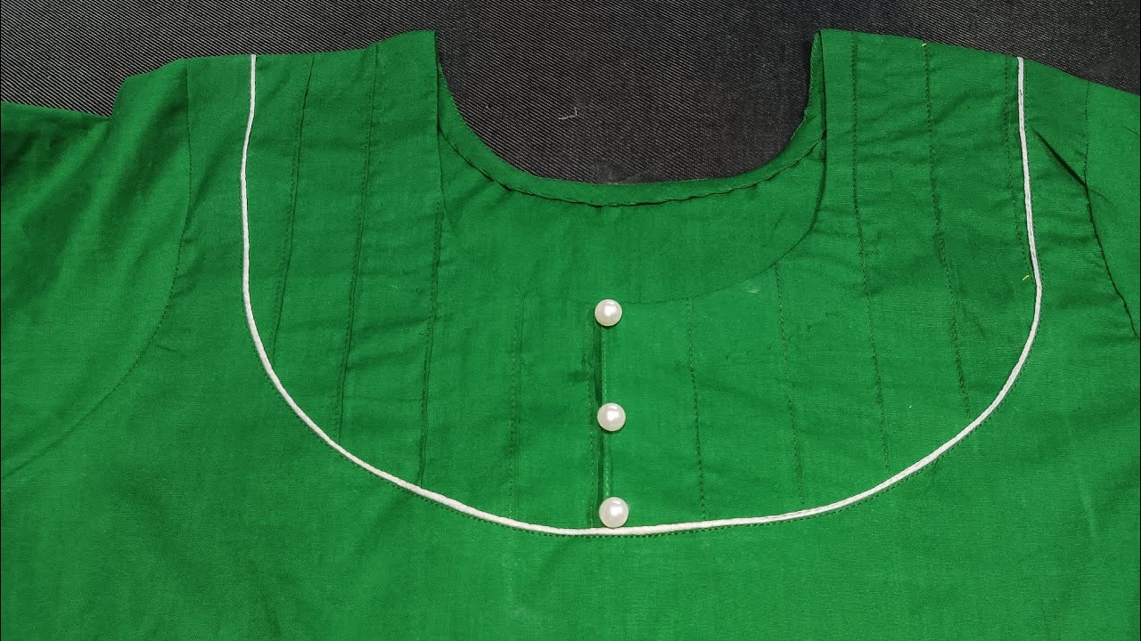 pintucks neck design with Dori piping, New neck design ( @Dani.Designs ...