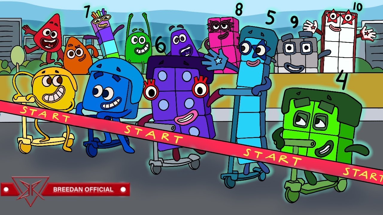 Numberblocks and Colourblocks Competition Scooter Race Fun Day Fanmade ...