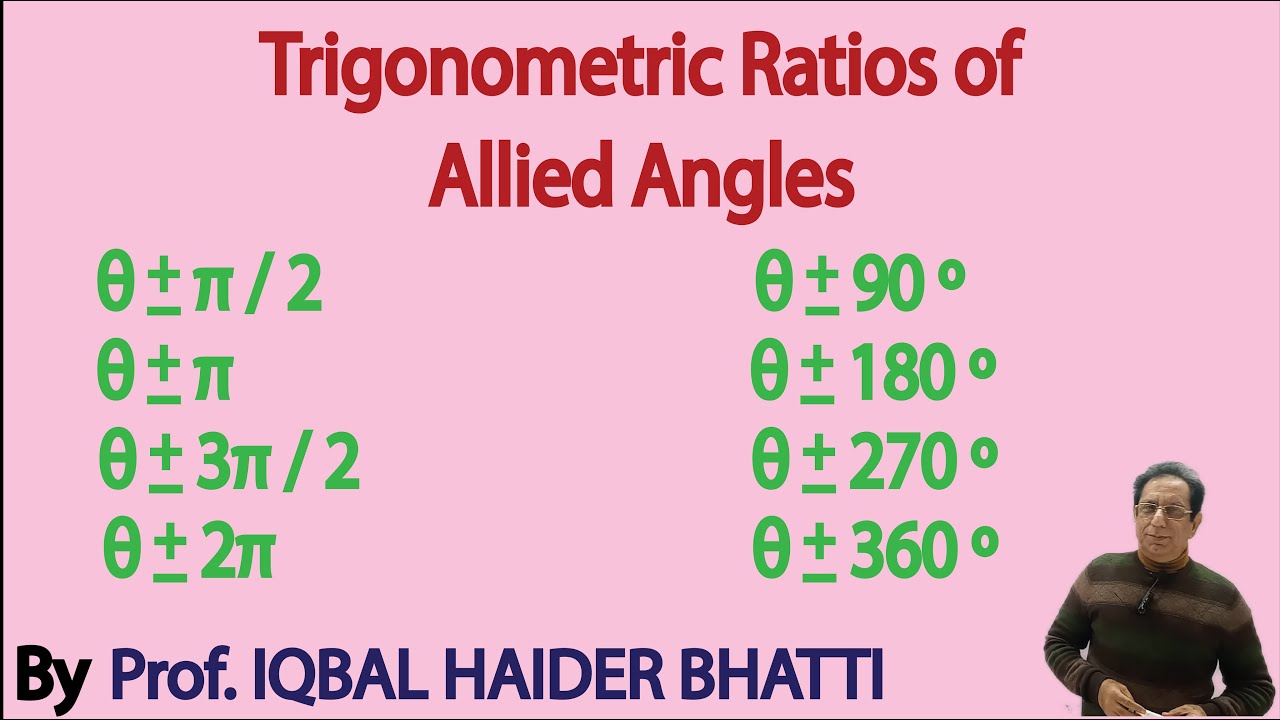 Ch# 10| Trigonometric Identities | Trigonomteric ratios of Allied ...