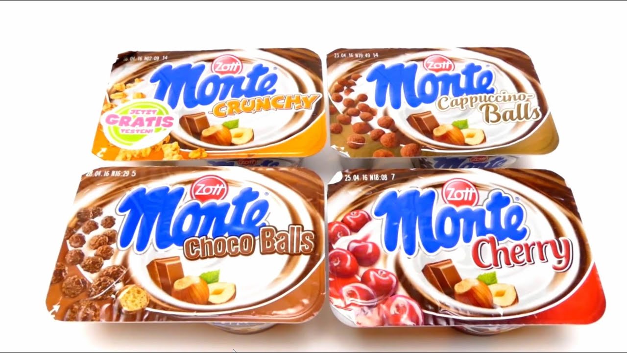 4 MONTE Desserts - Crunchy, Choco Balls, Cherry & Cappuccino Balls ...