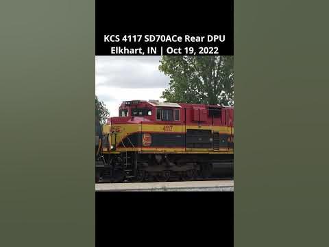 KCS 4117 Rear DPU on train at Elkhart, IN - YouTube
