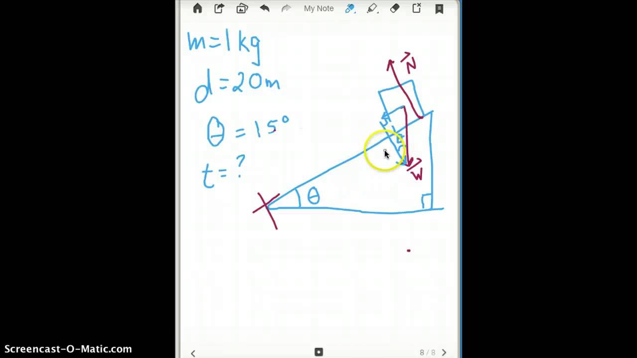 Block on a ramp example - YouTube