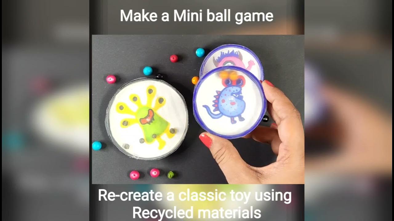 Make a mini ball game with recycled material #diytoys #recyclingideas # ...